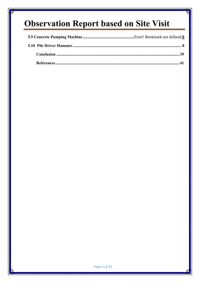 Observation site report | PDF | Civil Engineering Industry | Industries