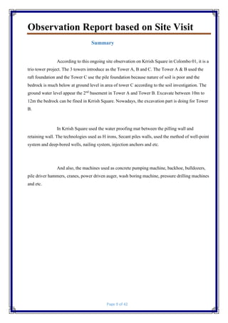 Observation site report | PDF