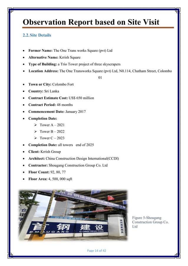 Observation site report | PDF