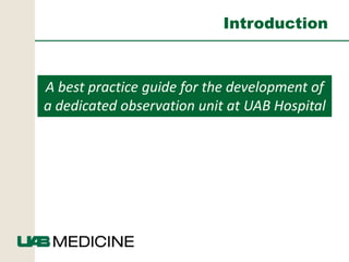 Observation slides | PPTX | Healthcare Industry | Industries