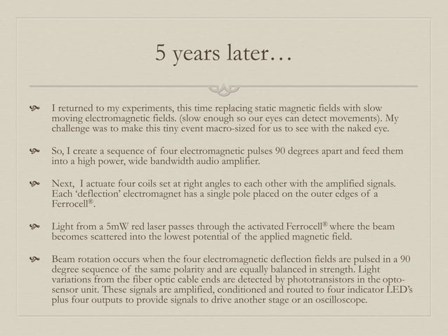 Light, Magnetism and a Ferrocell | PPT