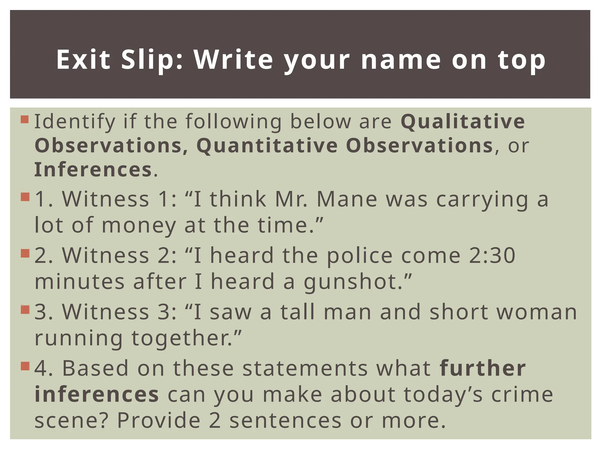 Observations vs Inference ppt grade seven | PPTX