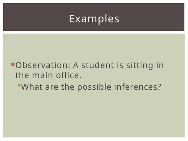 Observations vs Inference ppt grade seven | PPTX