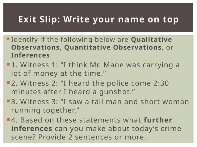 Observations Vs Inference Ppt Grade Seven Pptx