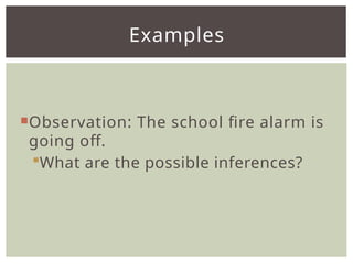 Observations vs Inference ppt grade seven | PPTX