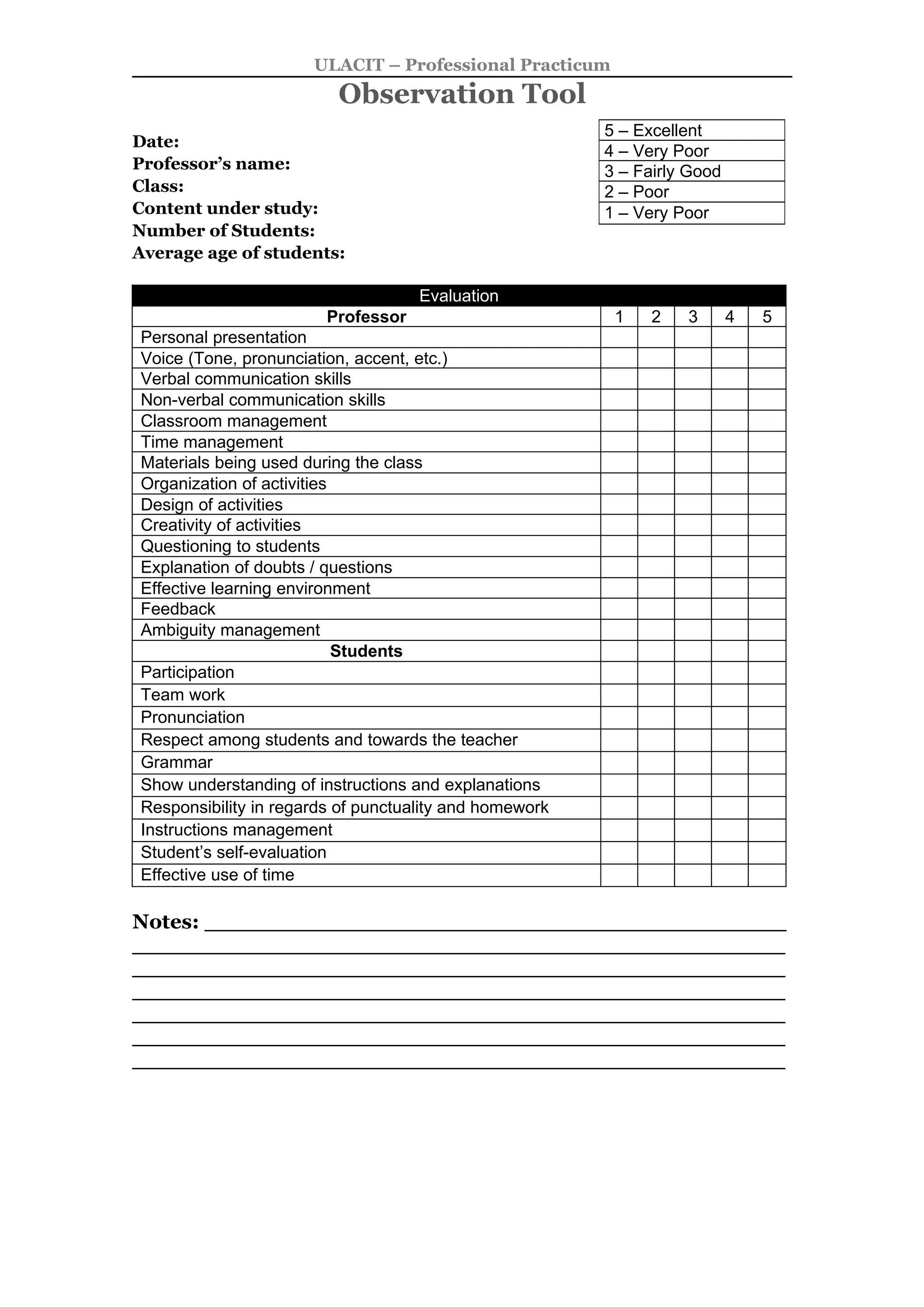 Observation tool susannah monge guerrero | DOC