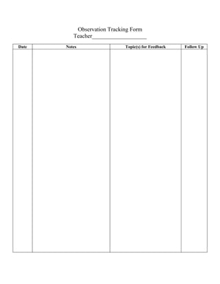Observation tracking form | DOC