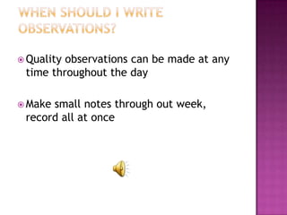 Observation tutorial | PPT