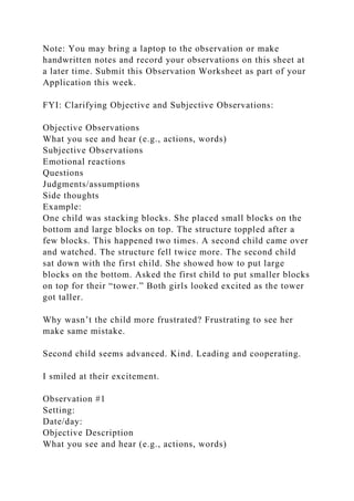 Observation WorksheetGuidelines for Each Observation.docx