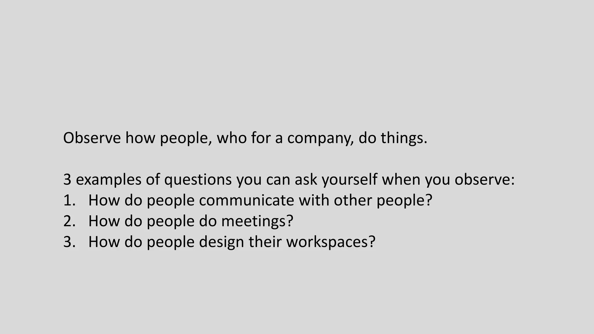 Observe a company culture exercise | PDF