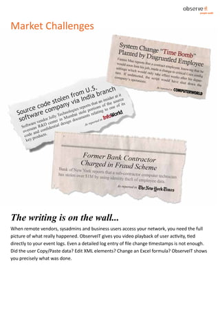 ObserveIT Remote Access Session Recorder - Product Brochure | PDF ...