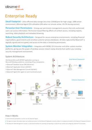 ObserveIT Remote Access Session Recorder - Product Datasheet | PDF