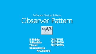 Observer Software Design Pattern | PPTX