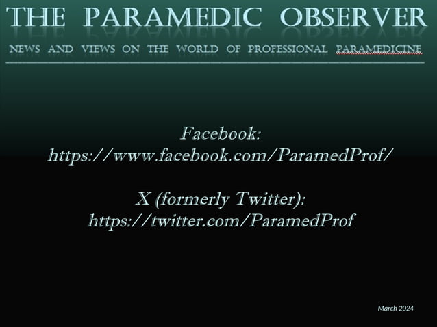 Paramedic Observer 2023 Retrospective Review | PPTX