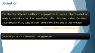 Observer design pattern | PDF | Web Development | Internet