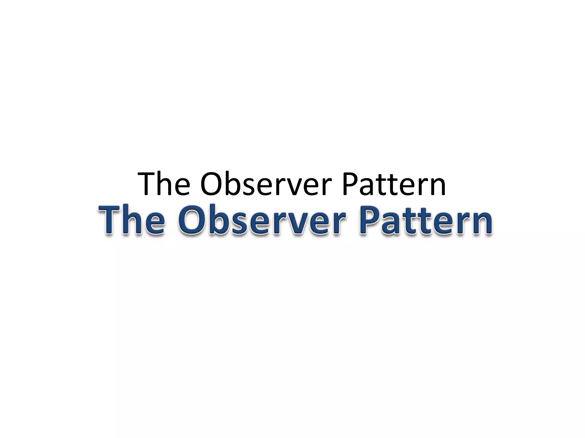 Observer Pattern | PDF