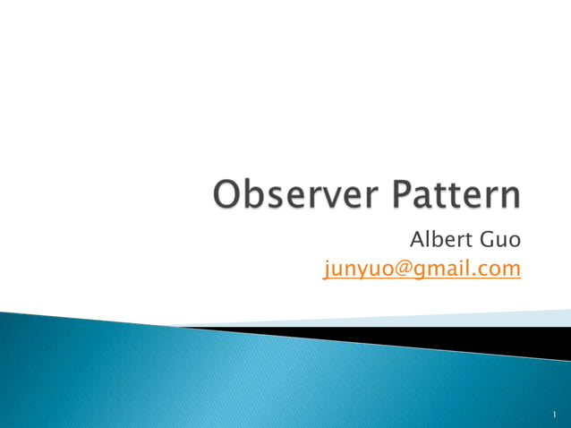 Observer Pattern Ppt