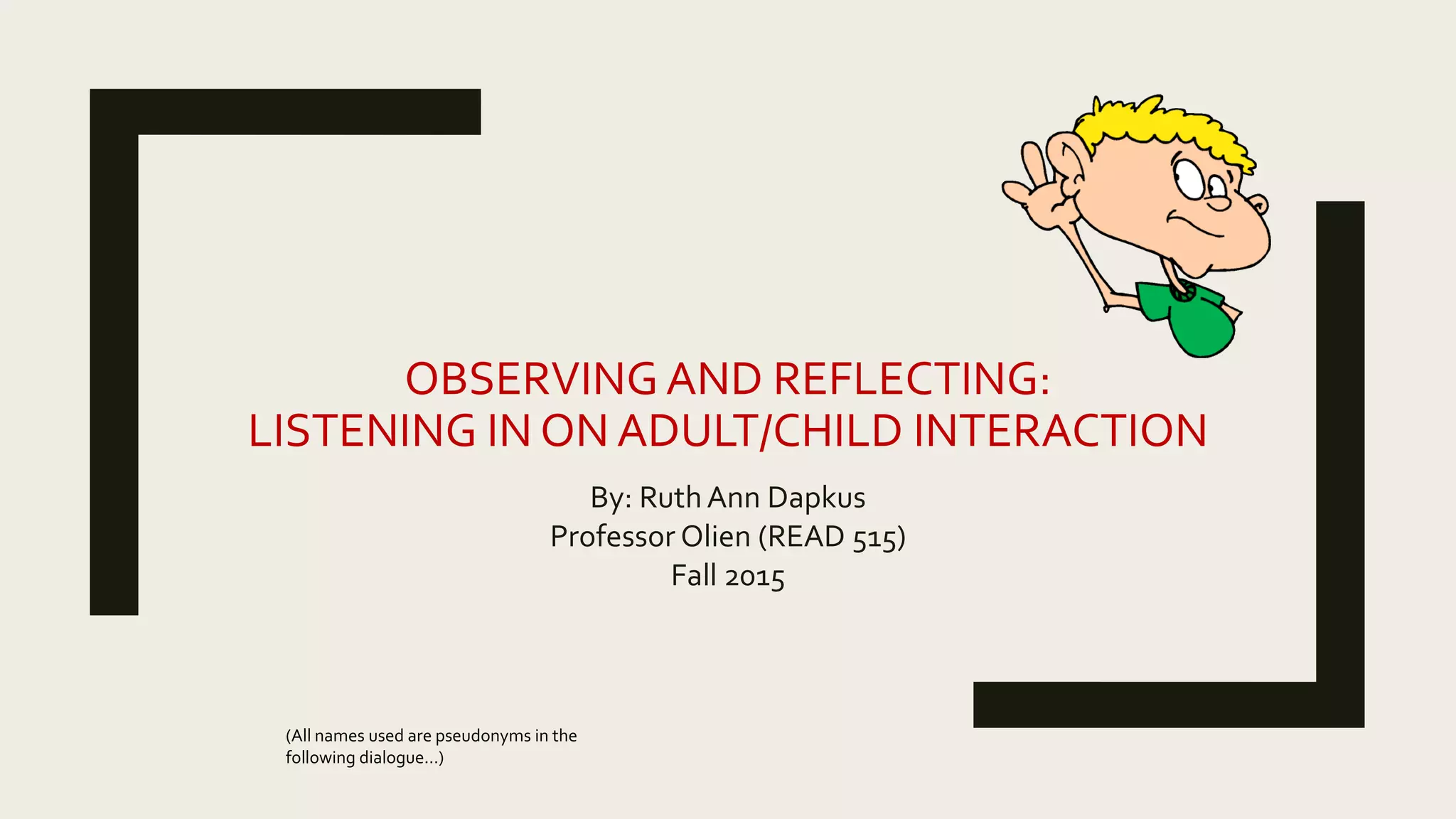 Observing and reflecting listening | PPTX