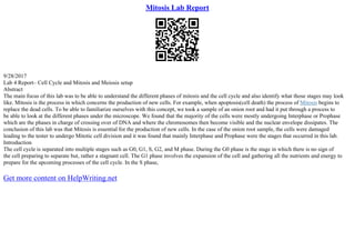 Observing Mitosis | PDF