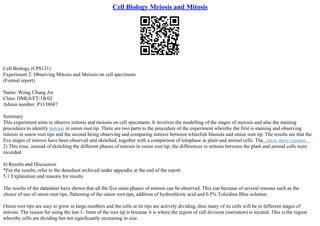 Observing Mitosis | PDF