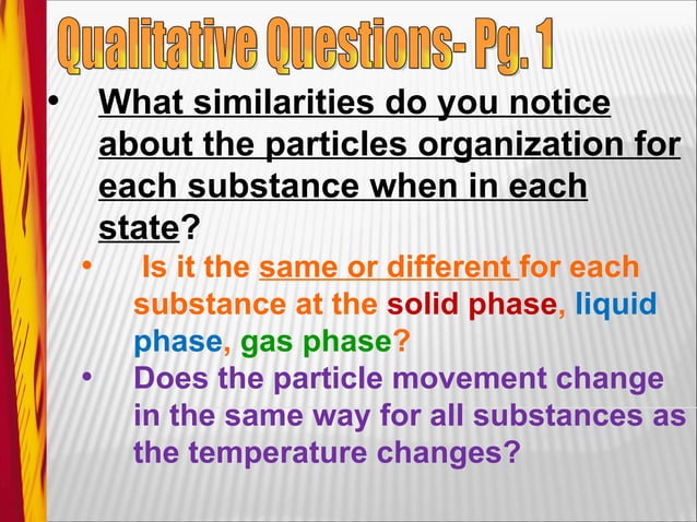 Observing Solid, Liquid and Gas Particles Day 2 | PPT