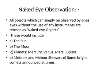 OBSERVING THE SOLAR SYSTEM created by Vishwanath Pai | PPTX