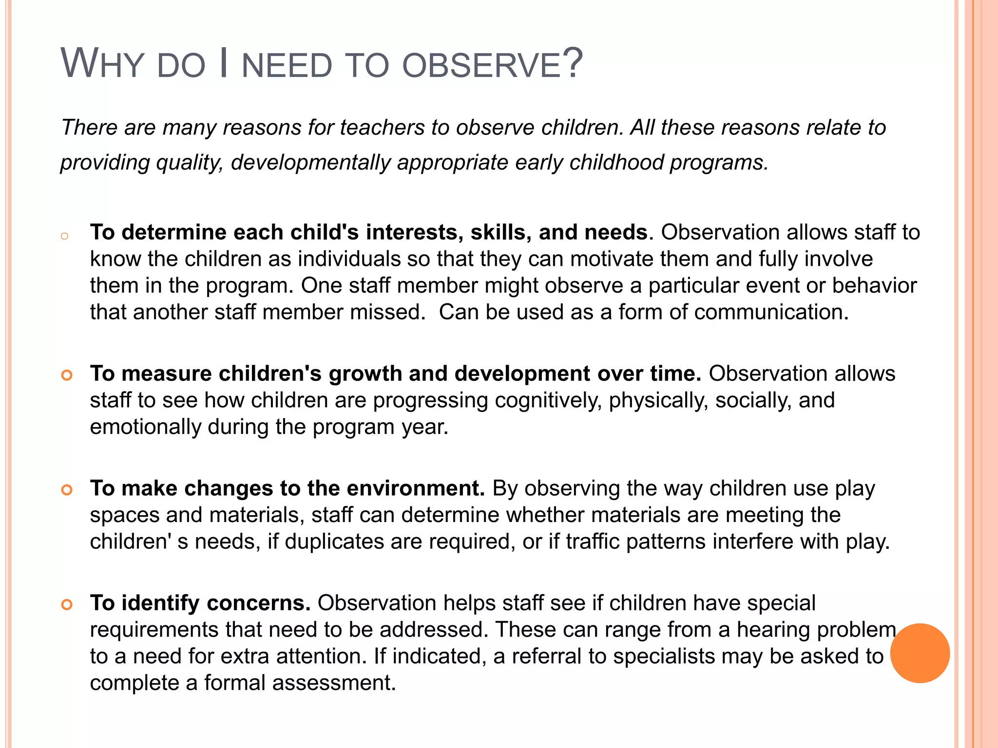 Observing Young Children | PPTX