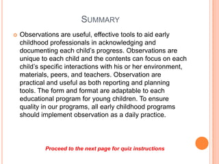 Observing Young Children | PPTX