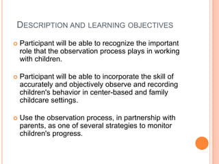 Observing Young Children | PPTX