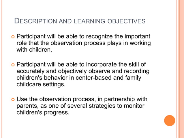 Observing Young Children | PPTX | Parenting Babies and Toddlers | Parenting