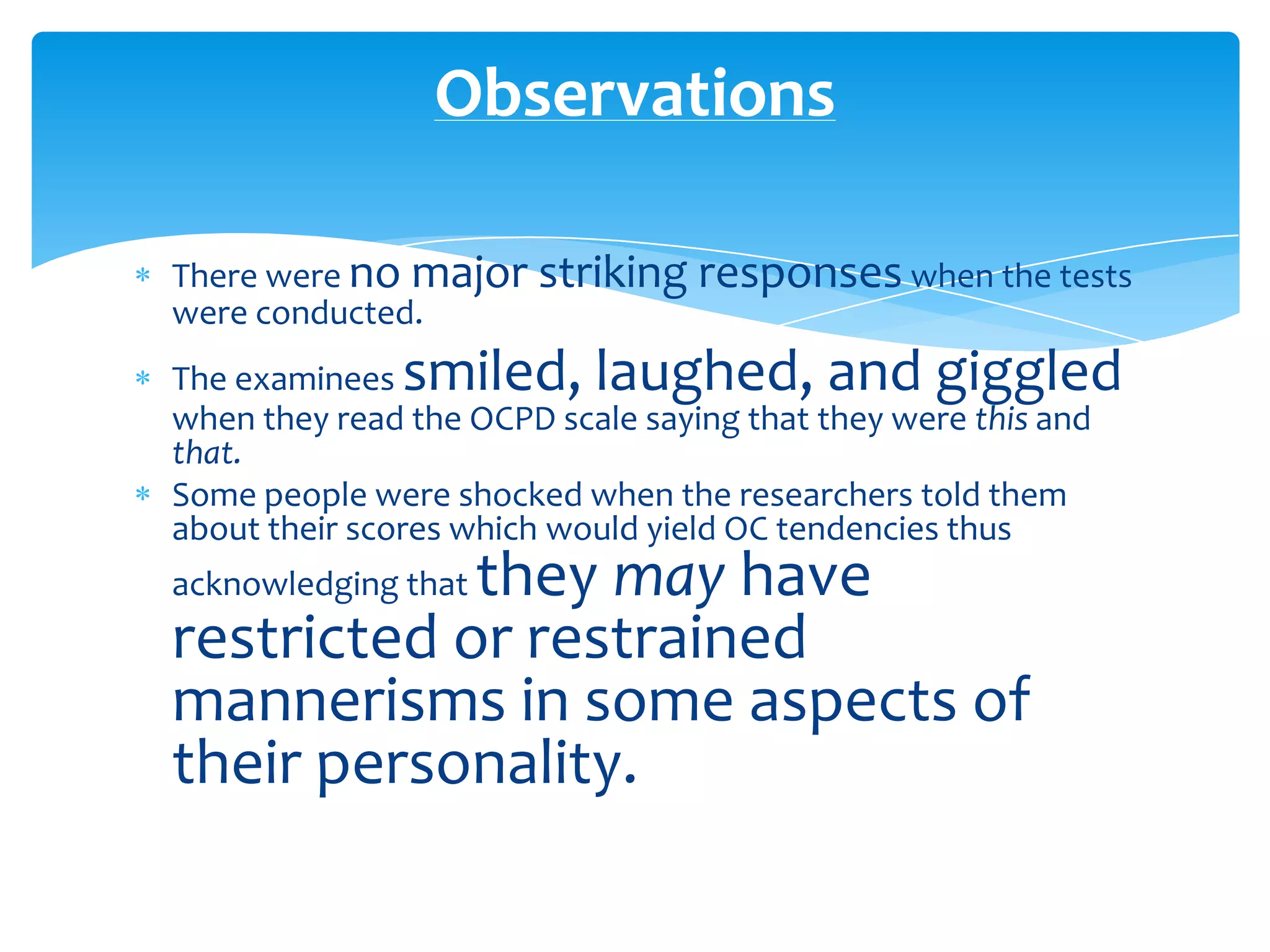 Obsessive compulsive personality scale | PPTX