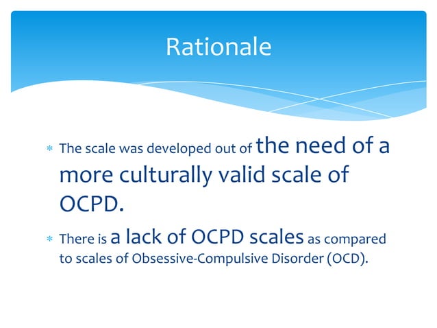 Obsessive compulsive personality scale | PPTX | Mental Health ...