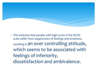 Obsessive compulsive personality scale | PPTX