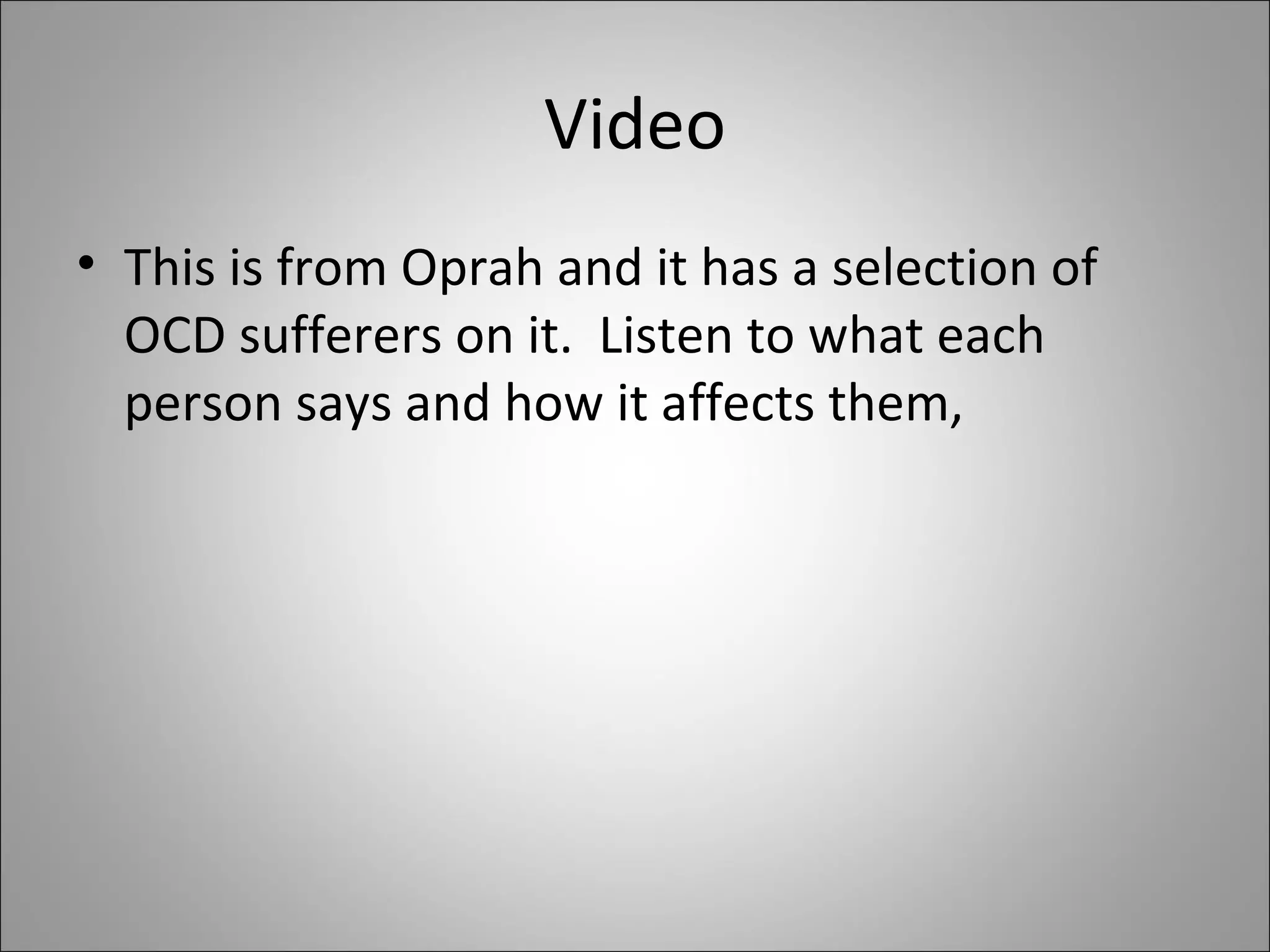 Obsessive compulsive disorder | PPT | Medical Health