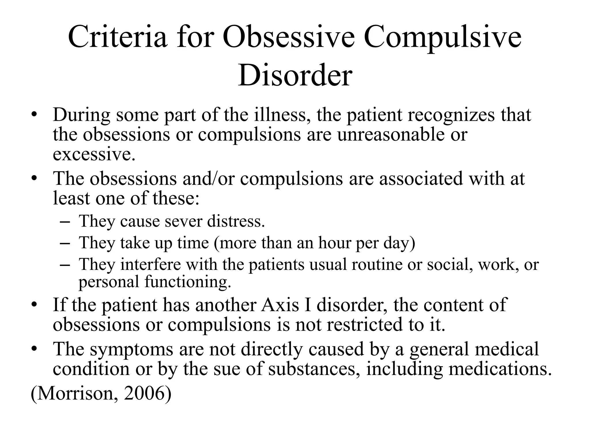 Obsessive compulsive disorder | PPTX