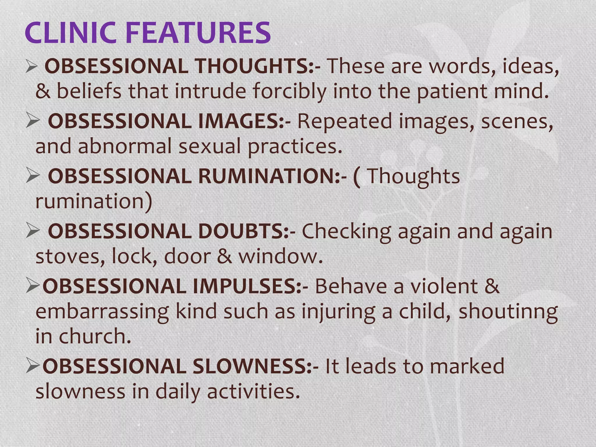 Obsessive compulsive disorder | PPTX