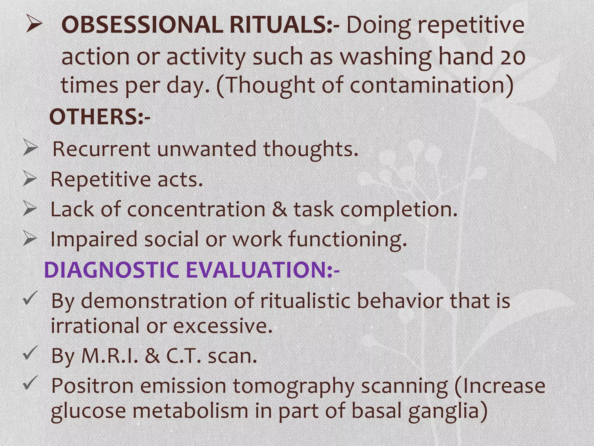 Obsessive compulsive disorder | PPTX