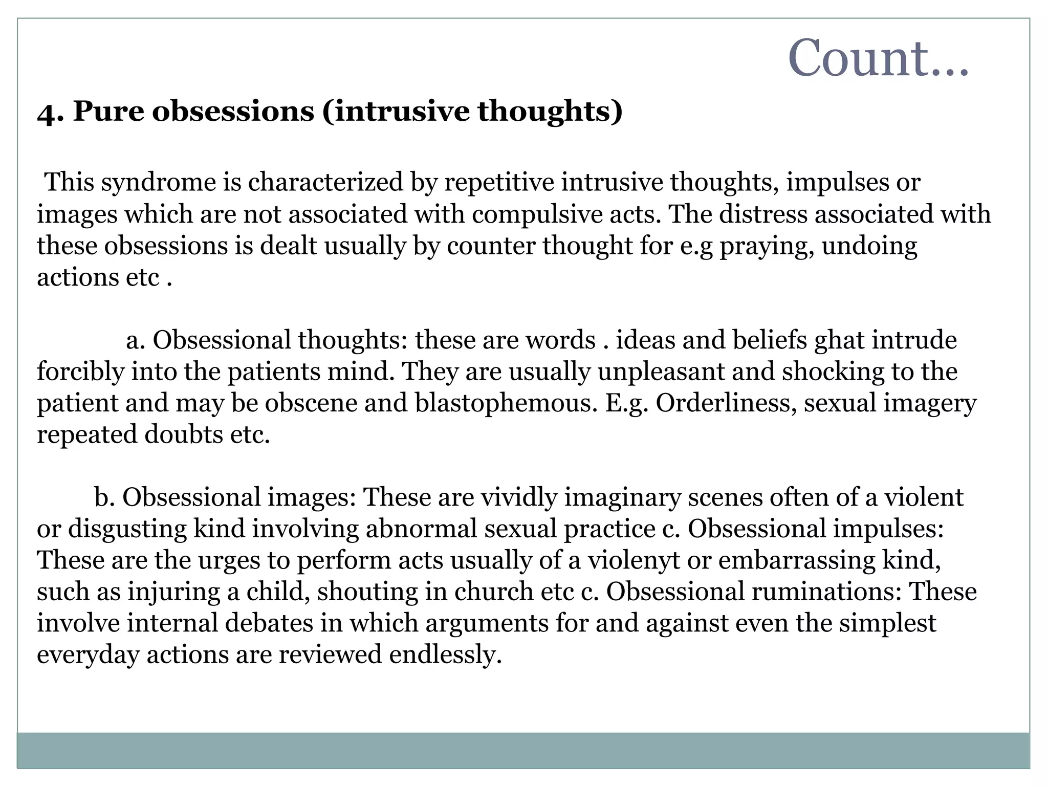 Obsessive compulsive disorder | PPTX