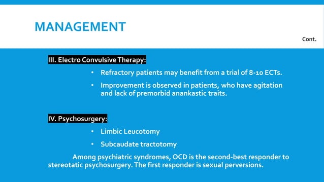 Obsessive Compulsive Disorder | Psychiatric Nursing | Juhin J | PDF