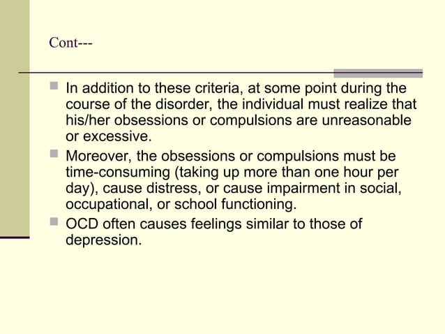 obsessive compulsive disorder and management .ppt