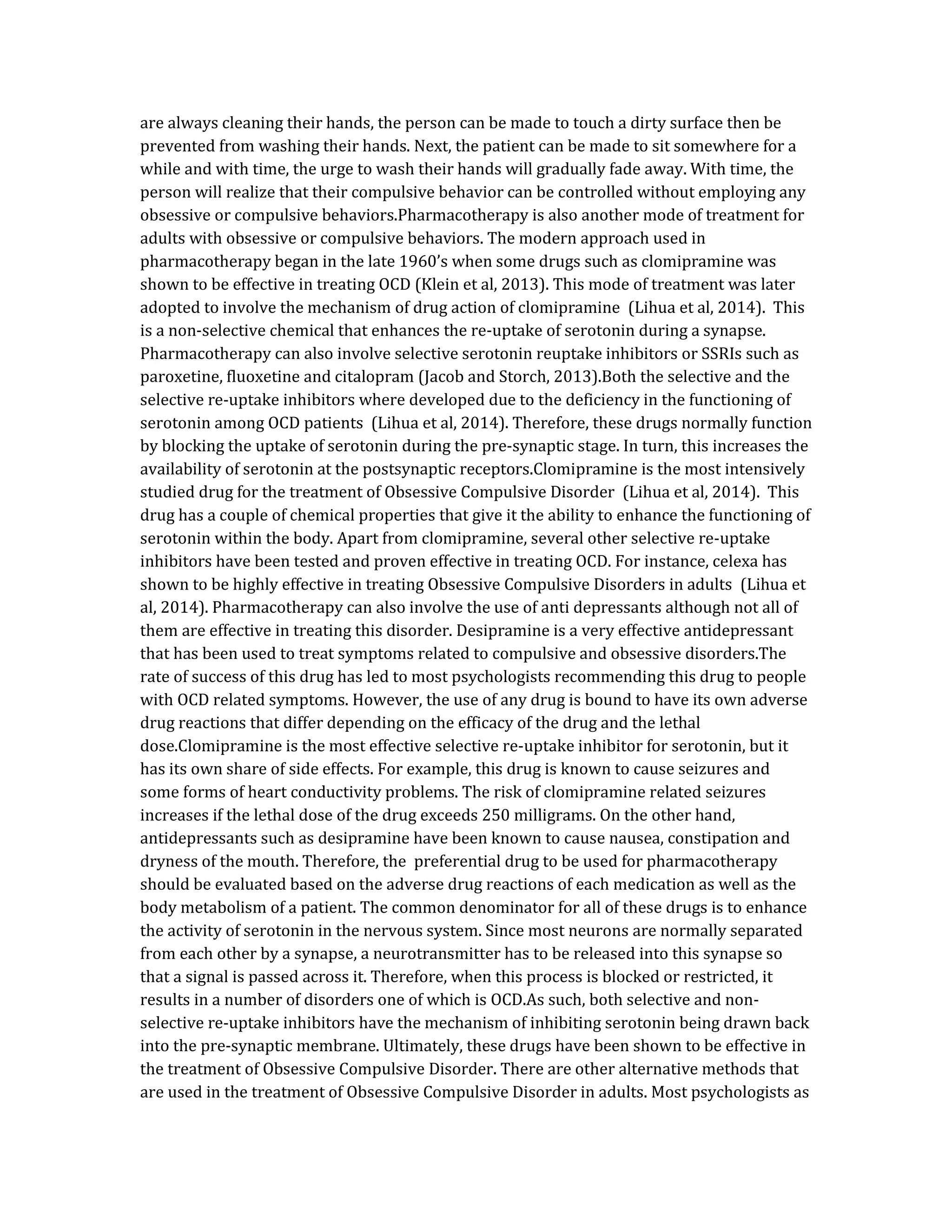 Obsessive Compulsive Disorder in Adults essay example.docx