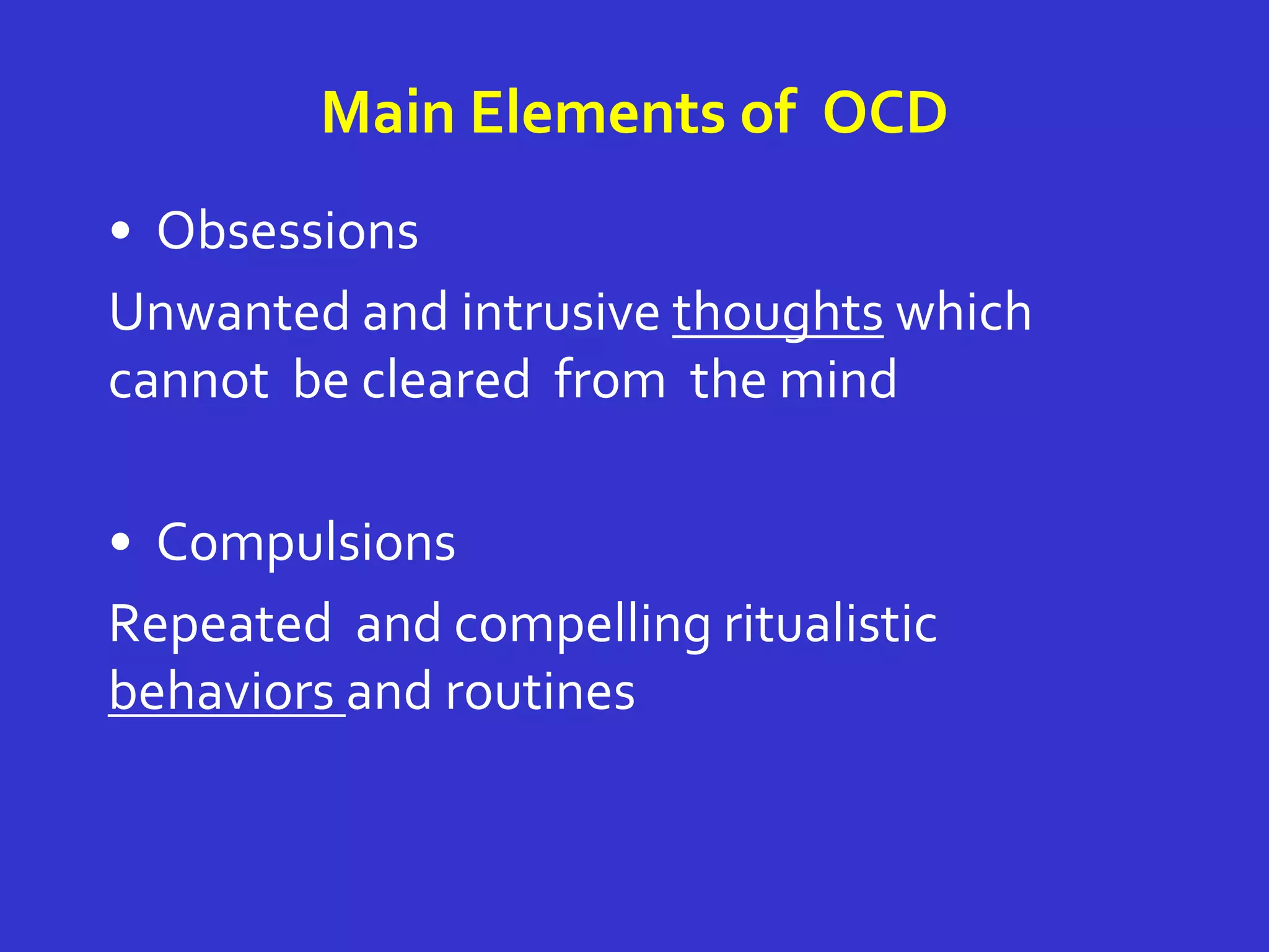 Obsessive Compulsive Disorder presentation | PPTX