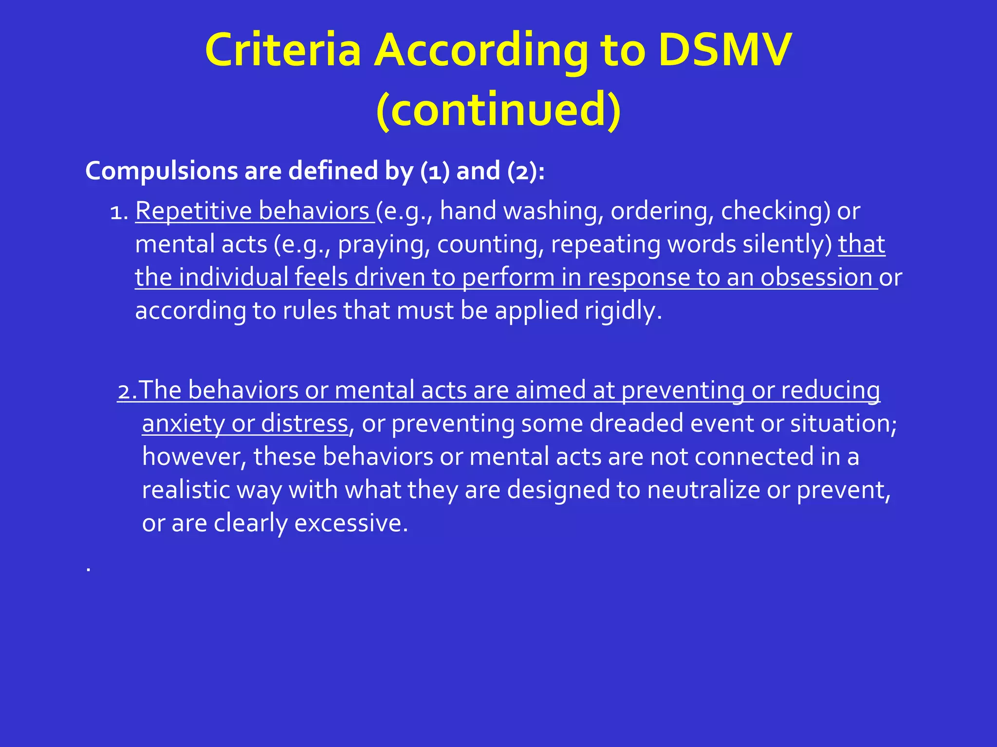 Obsessive Compulsive Disorder presentation | PPTX