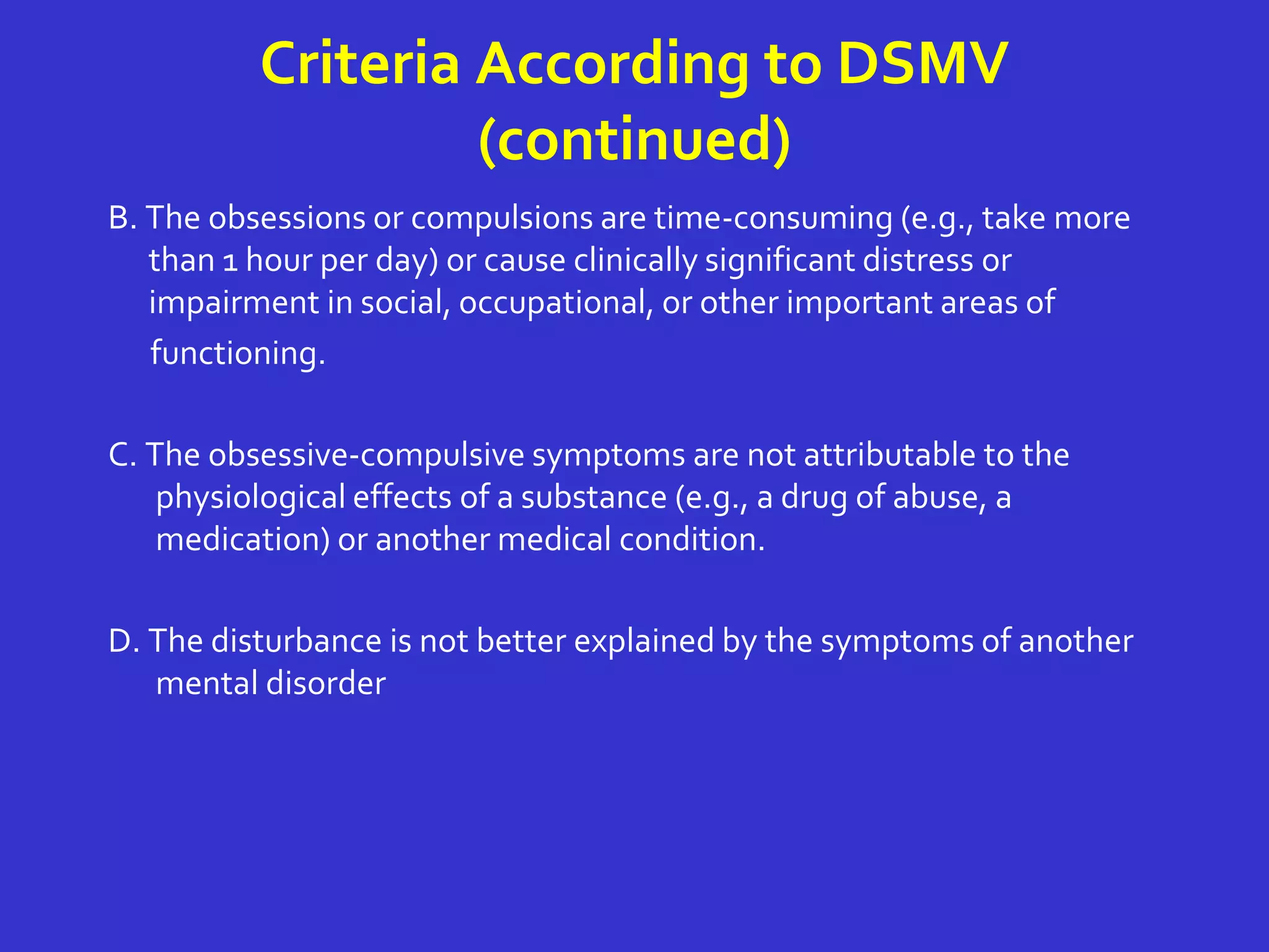 Obsessive Compulsive Disorder presentation | PPTX