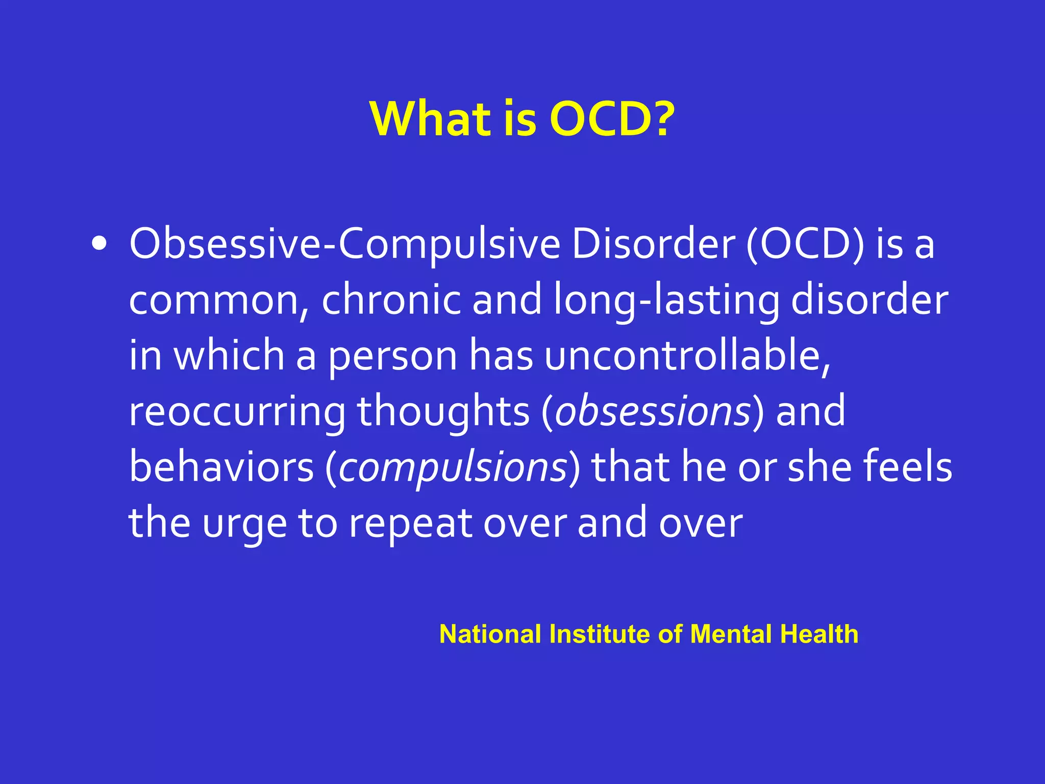 Obsessive Compulsive Disorder Project | PPTX