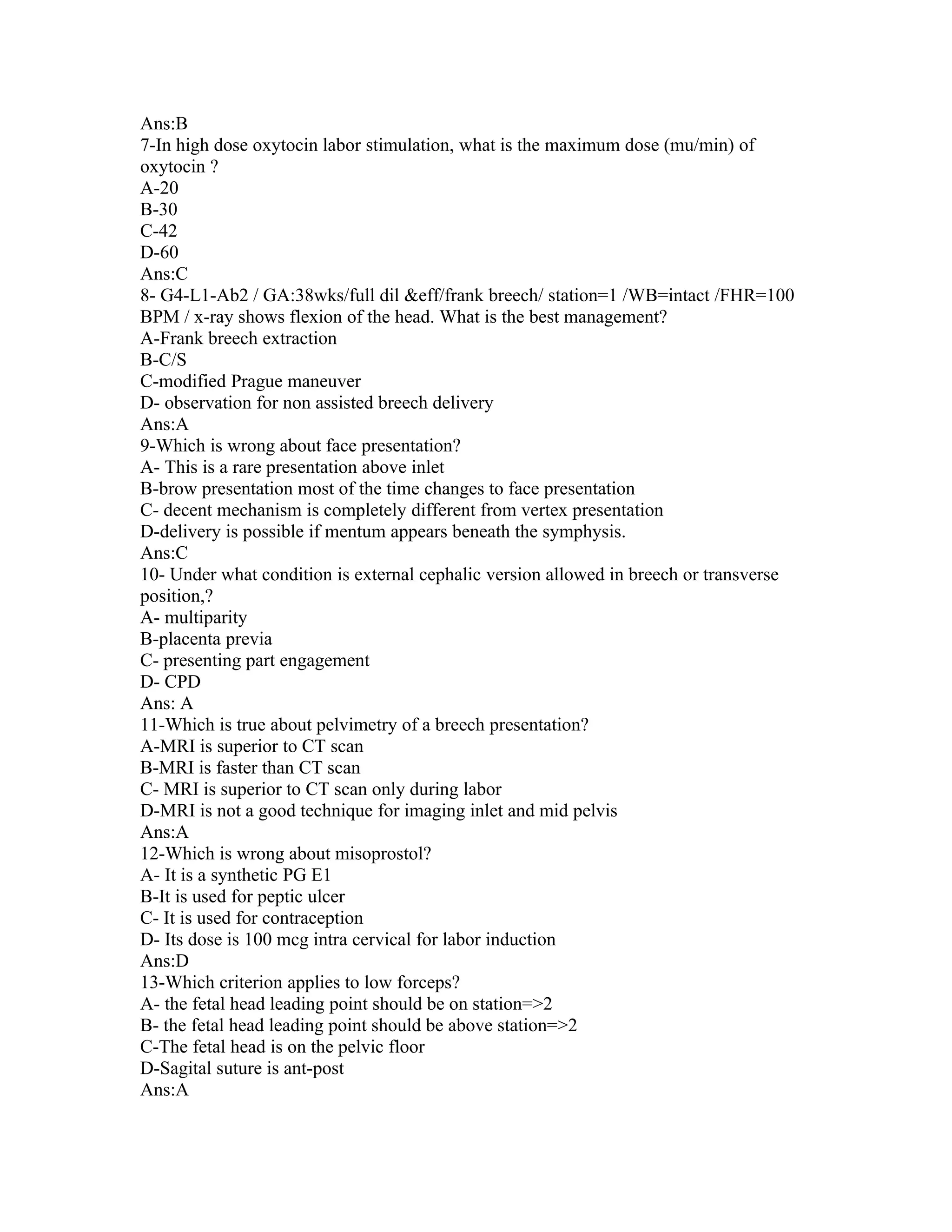 Obs Exam Questions | DOC