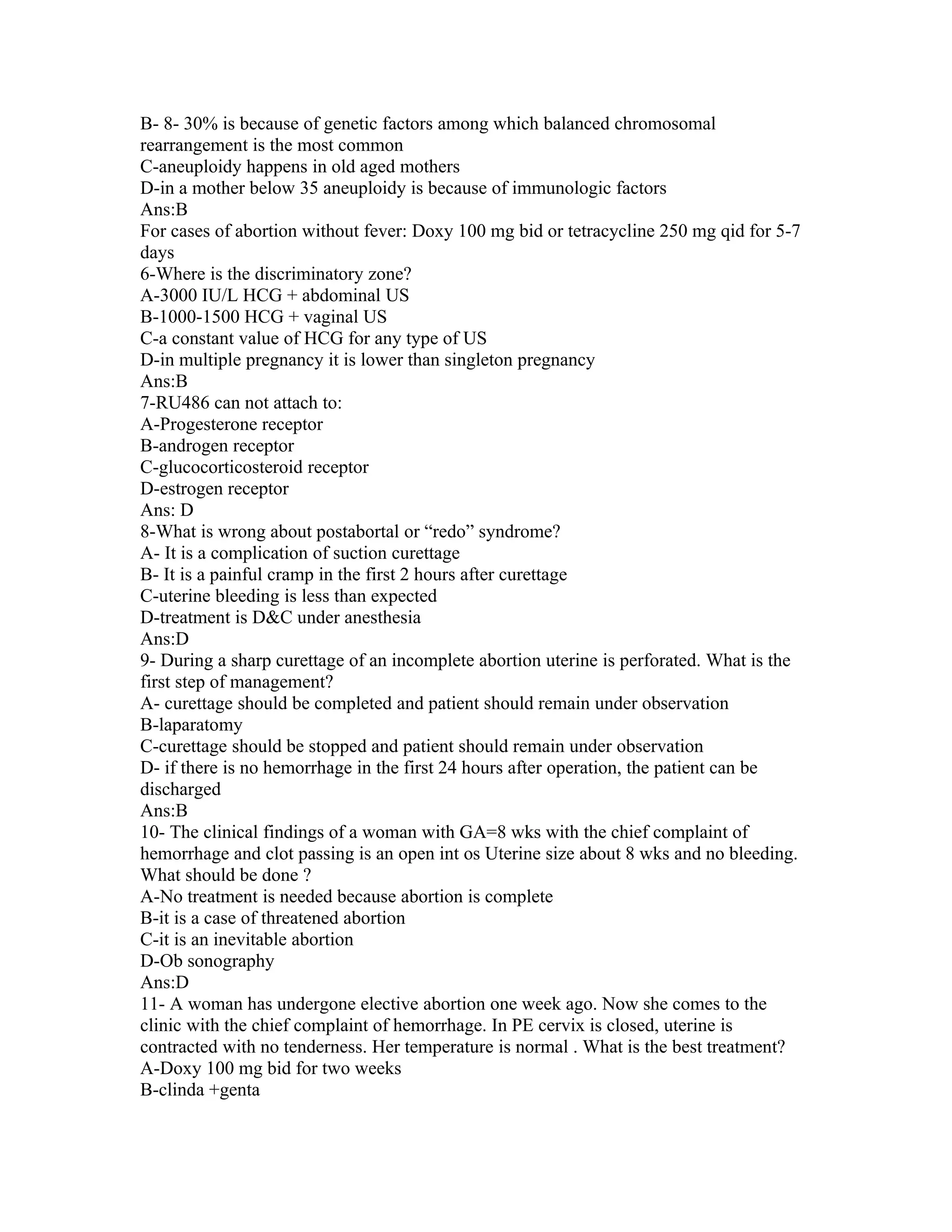 Obs Exam Questions | DOC