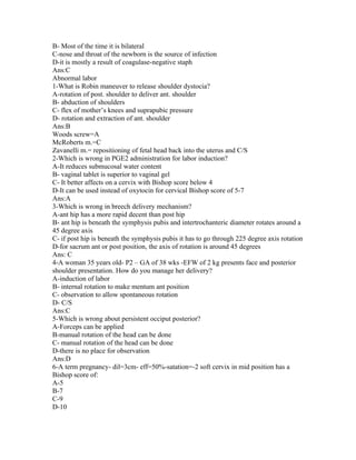 Obs Exam Questions | DOC