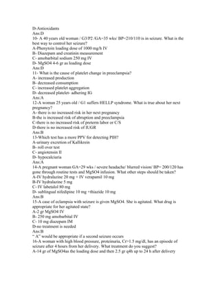 Obs Exam Questions | DOC