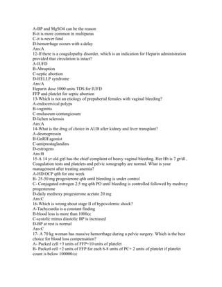 Obs Exam Questions | DOC